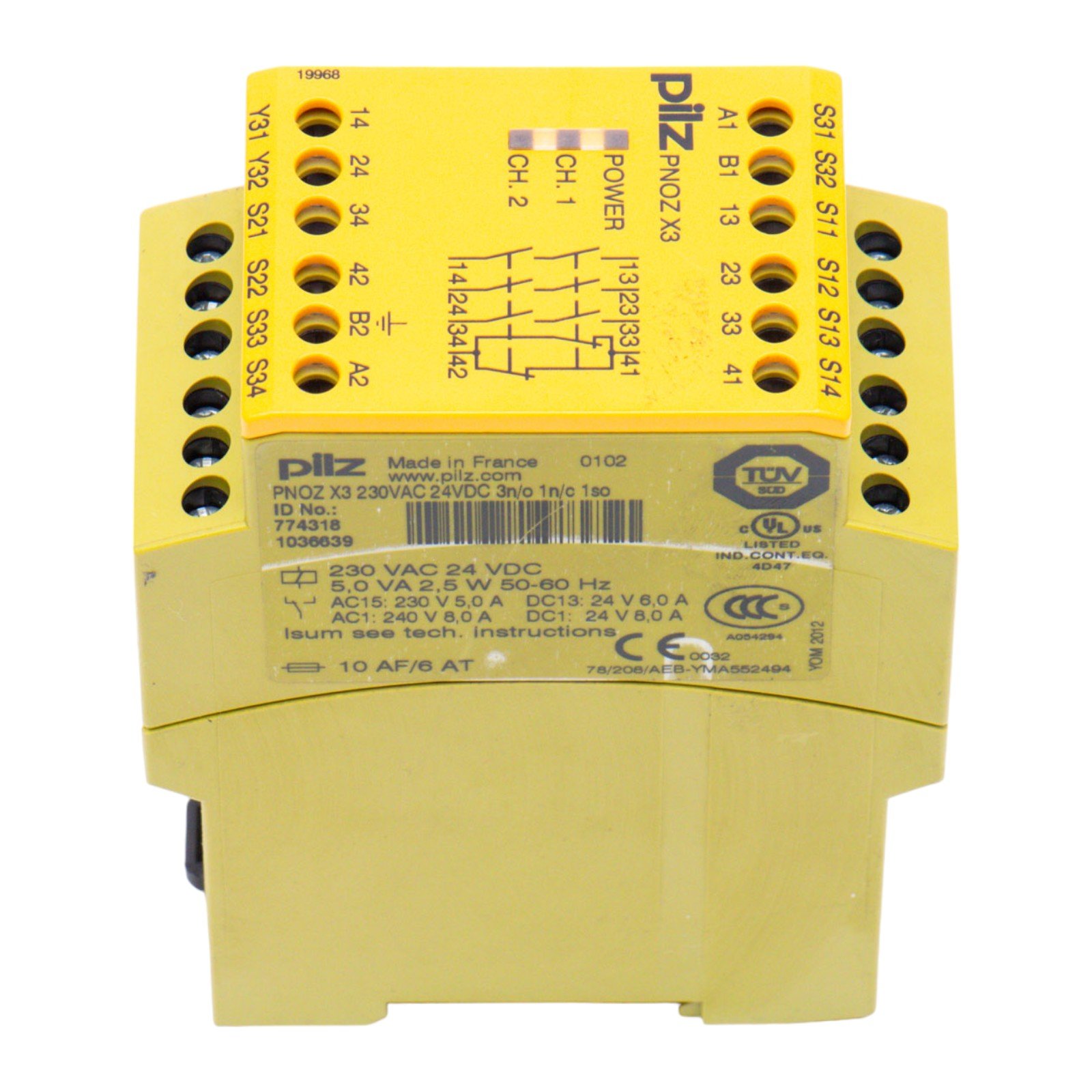 PILZ PNOZ X3 230VAC 24VDC 3n/0 1n/c 1so 774318 - Spareparts2day